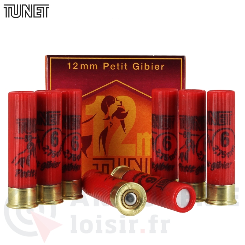 25 cartouches petit gibier Tunet 12mm 8 grammes n°6 - Armurerie Loisir