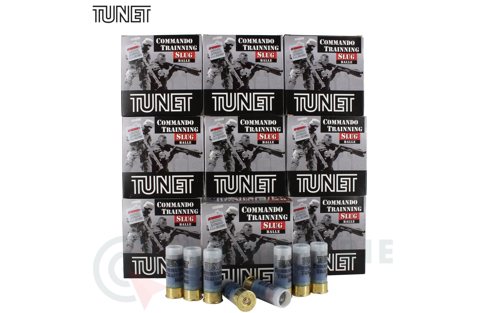 Pack de 250 cartouches Tunet Commando Trainning Slug 12/67 28g ...