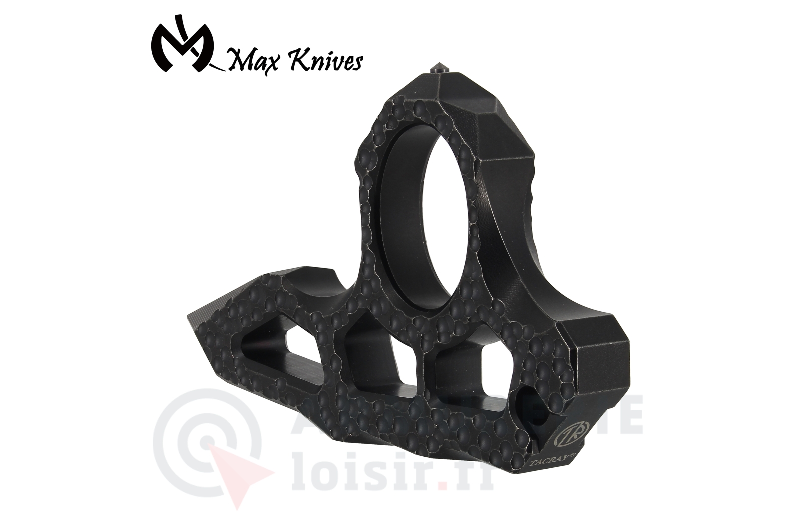 Poing Américain Knuckan 100% Titane black avec pointe - Armurerie Loisir