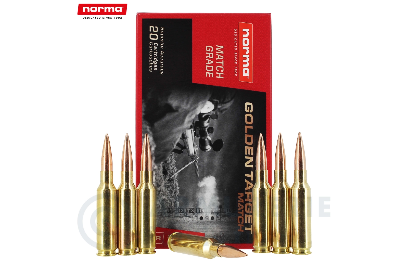 20 Cartouches Norma golden target match 6.5 Creedmoor 130 gr ...